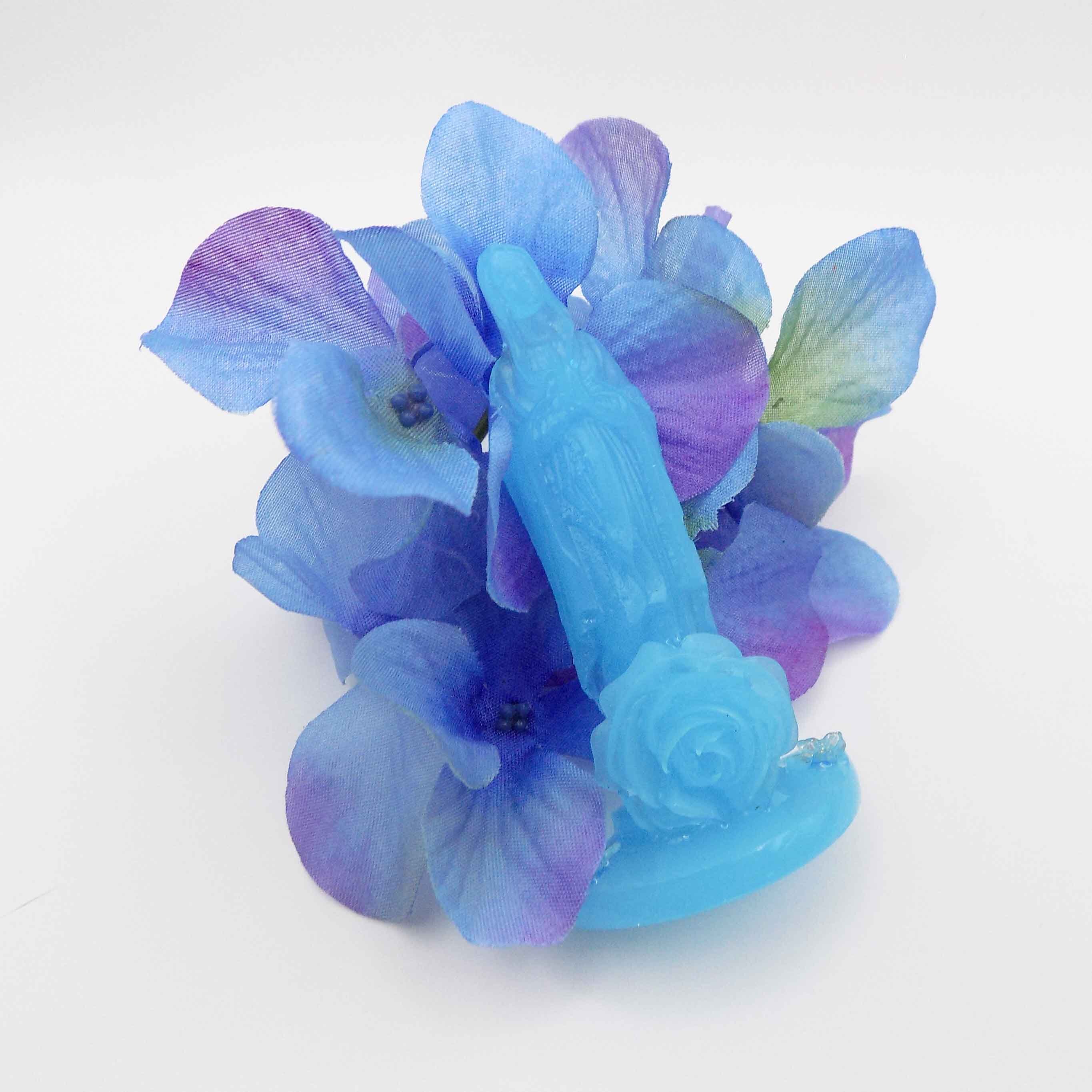 Virgin Mary Figurine Mini Virgin Mary Statue Blue Glow in the Dark Mary ...