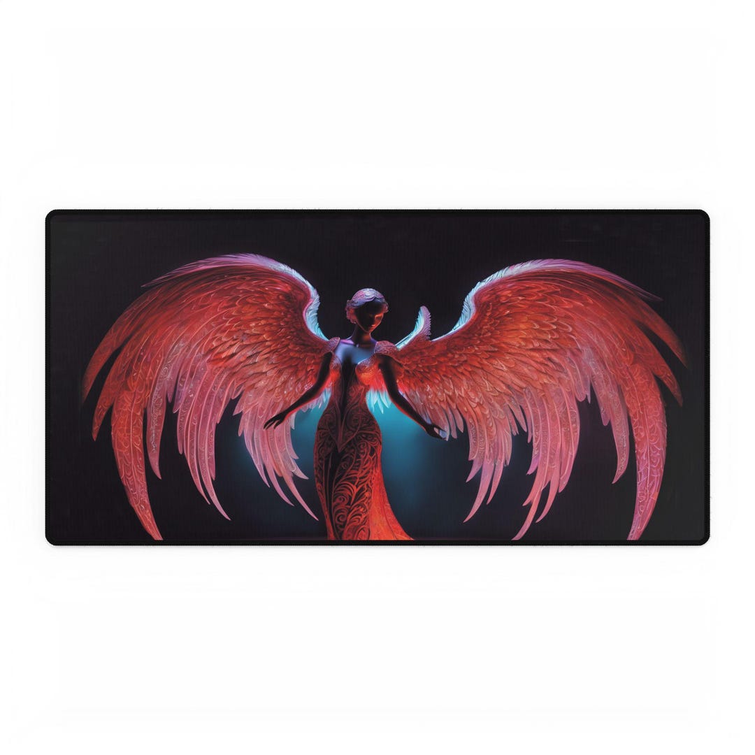 Red Angel Desk Mat - Keyboard Mat Pad - Desk Accessory - Gaming Mouse ...