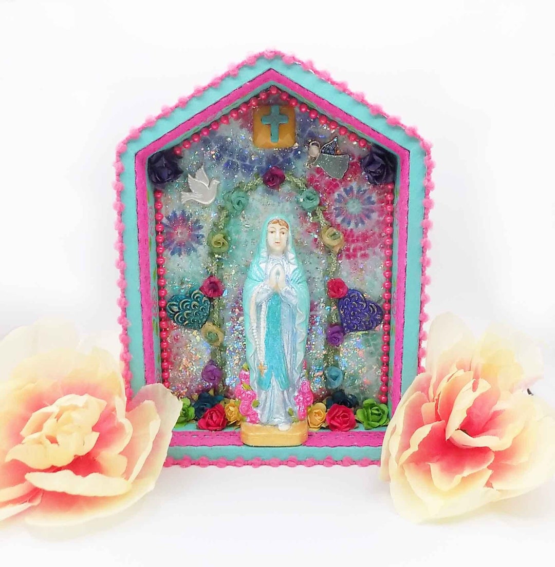 Virgin Mary Shrine, Niche, Nicho - Our Lady of the Roses - Wall Hanging ...