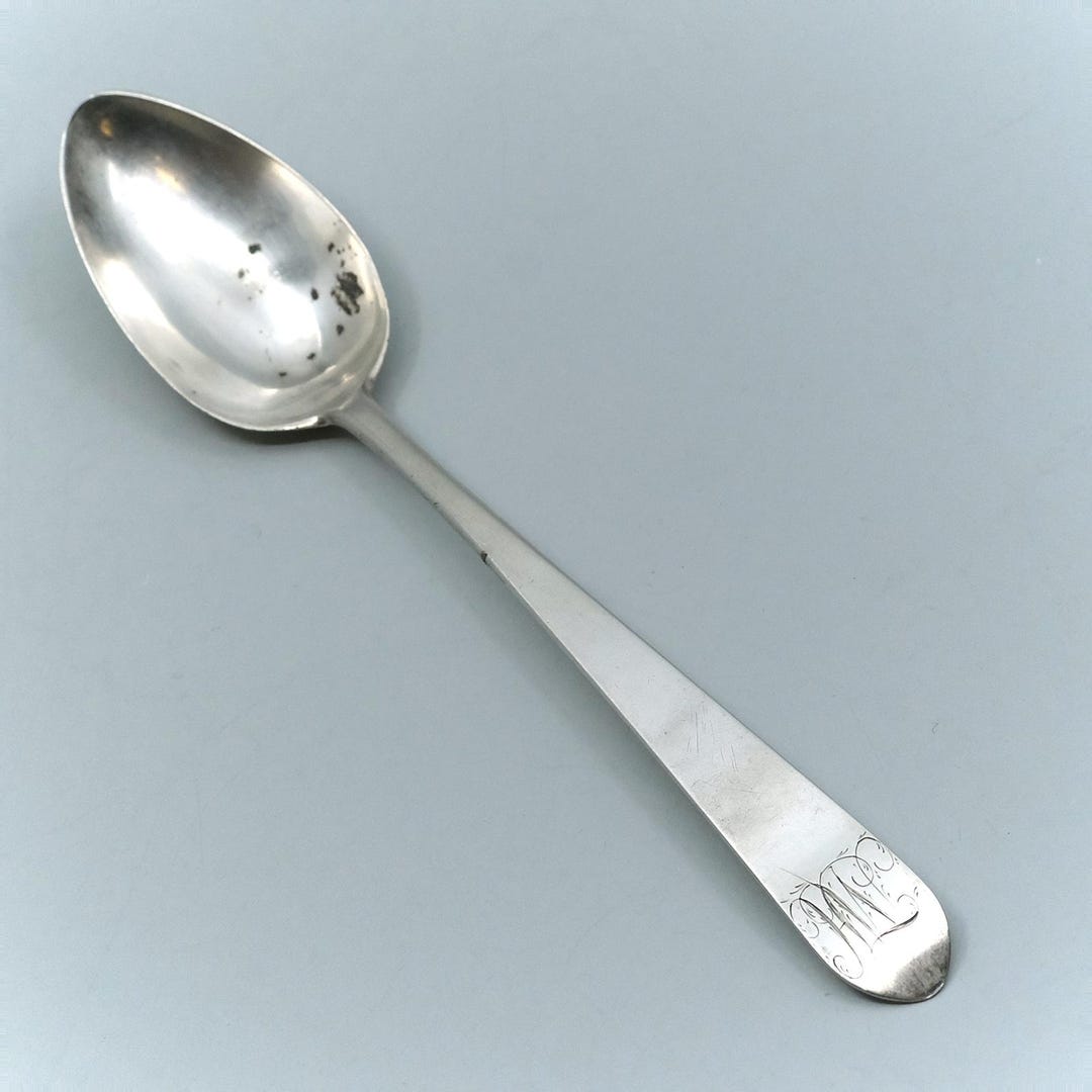 Joseph Shoemaker Early American Coin Silver Birdback Serving Spoon New ...