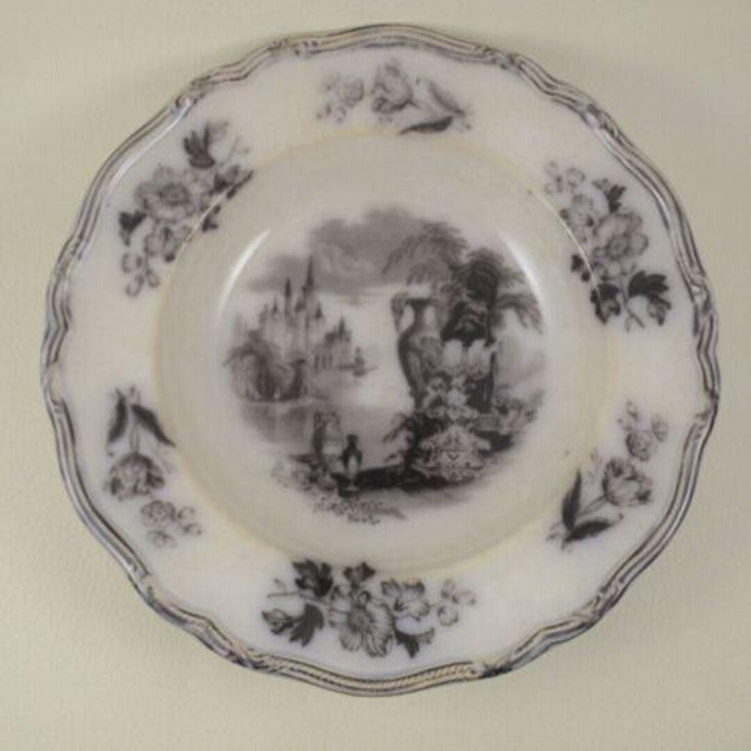 ITALIAN Staffordshire Mulberry Transfer Ironstone 10 3/8" Large Rim ...