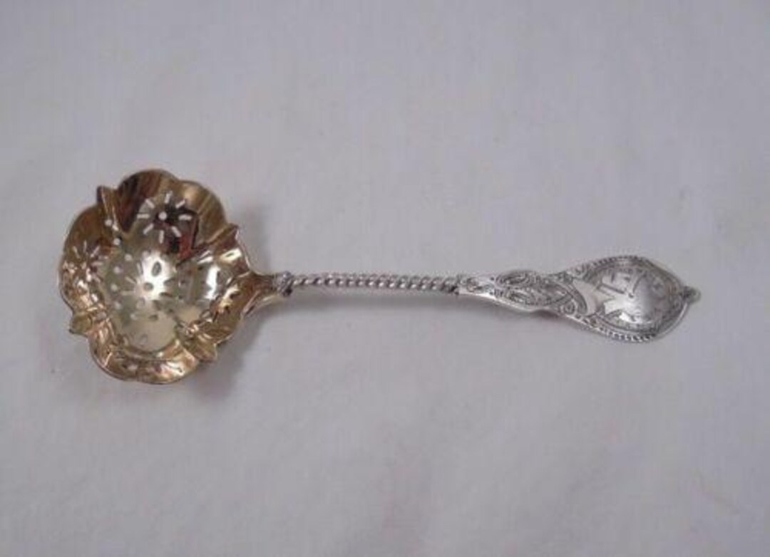 Albert Coles Coin Silver Engraved Medallion Sugar Sifter Not Sterling ...