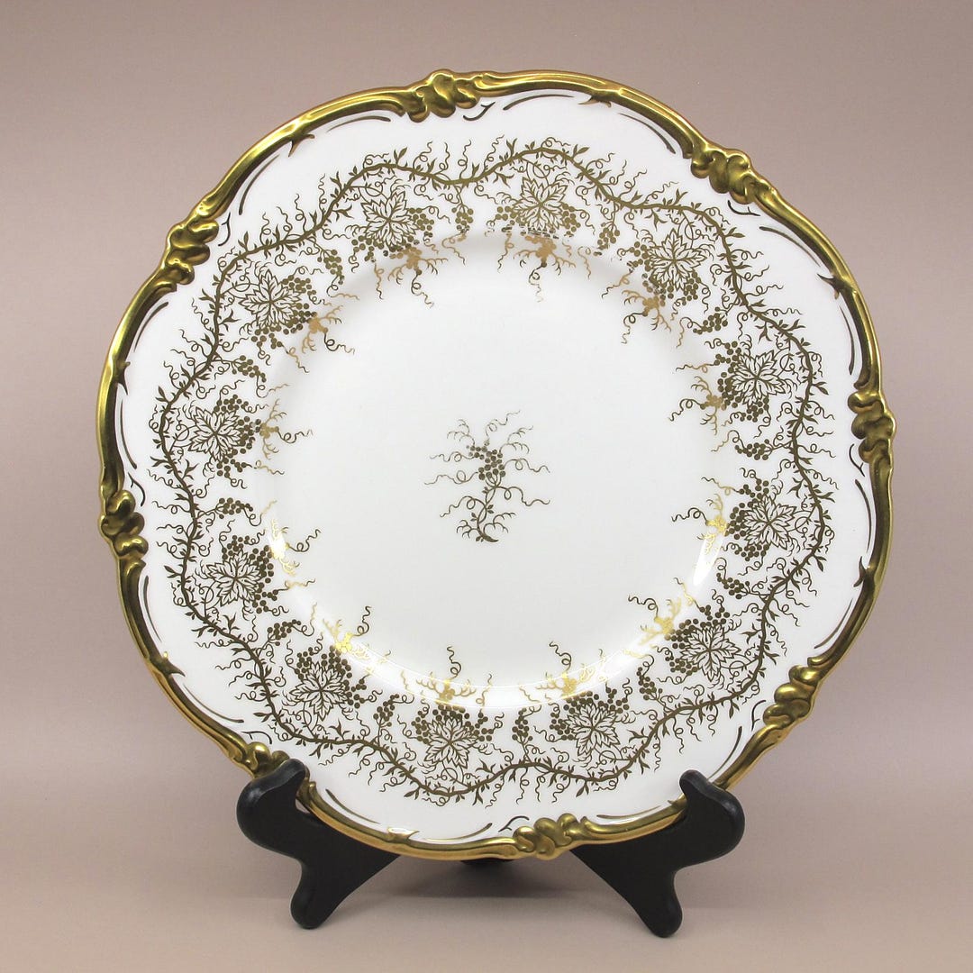 King's Plate White & Gold by Royal Cauldon Bone China 10 5/8 Dinner ...