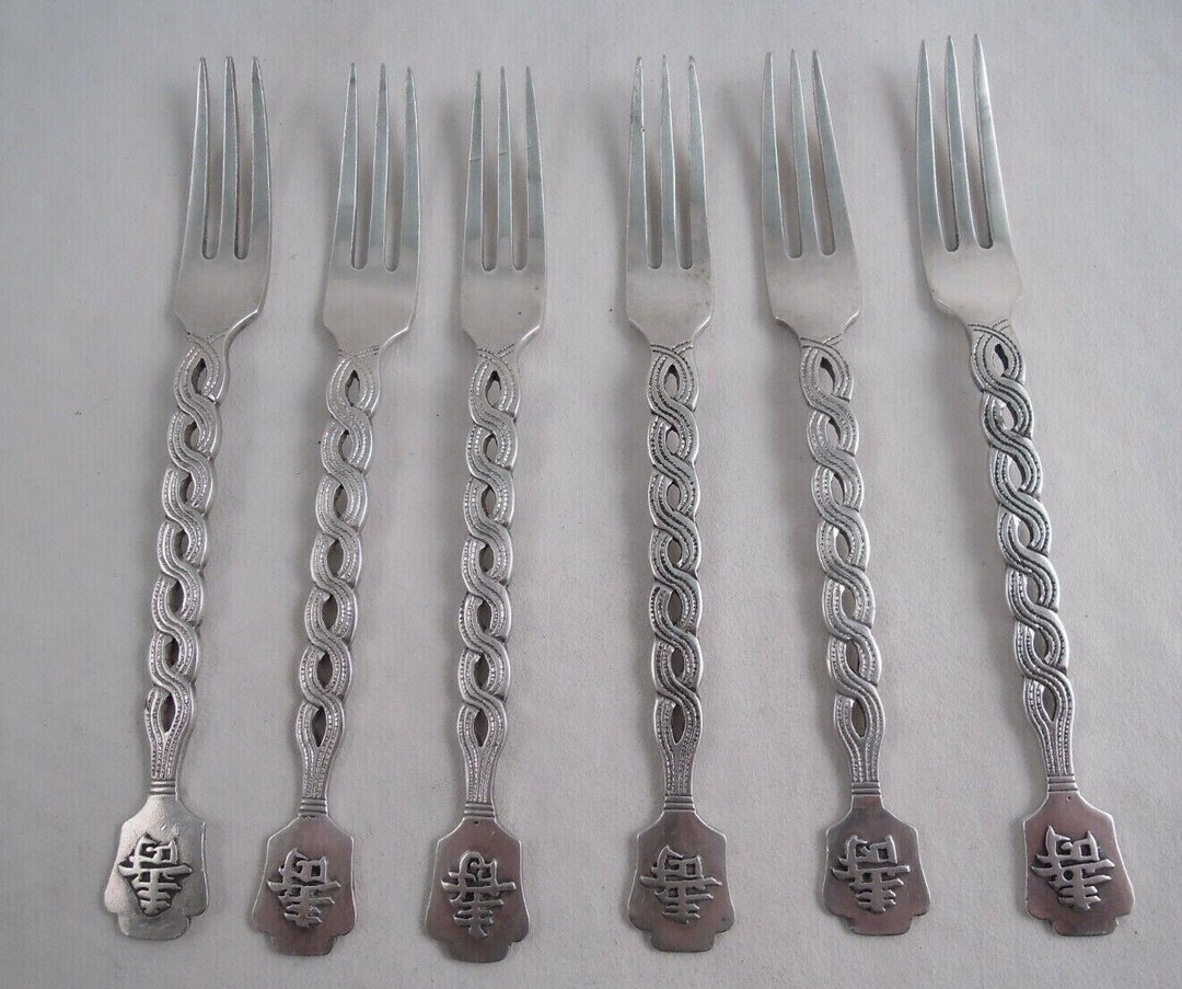 Sing Fat Sterling Silver Seafood Fork Set Chinese Export - Etsy