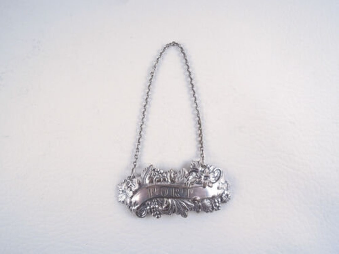 Port Wine Liquor Tag Label Silverplate Barware Antique Ep Copper ...