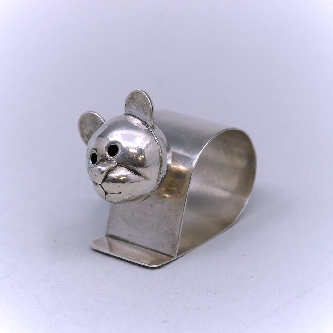 Robbins Sterling Silver Figural Cute Bear Napkin Ring No Monogram - Etsy