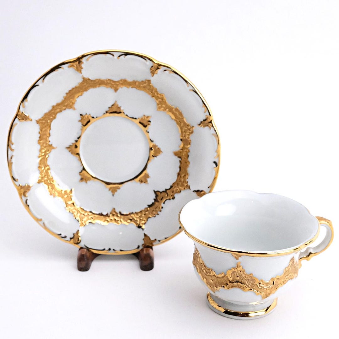 B Form by Meissen Mocha Cup & Saucer Demitasse Heavy Gold 2nd Demitasse ...
