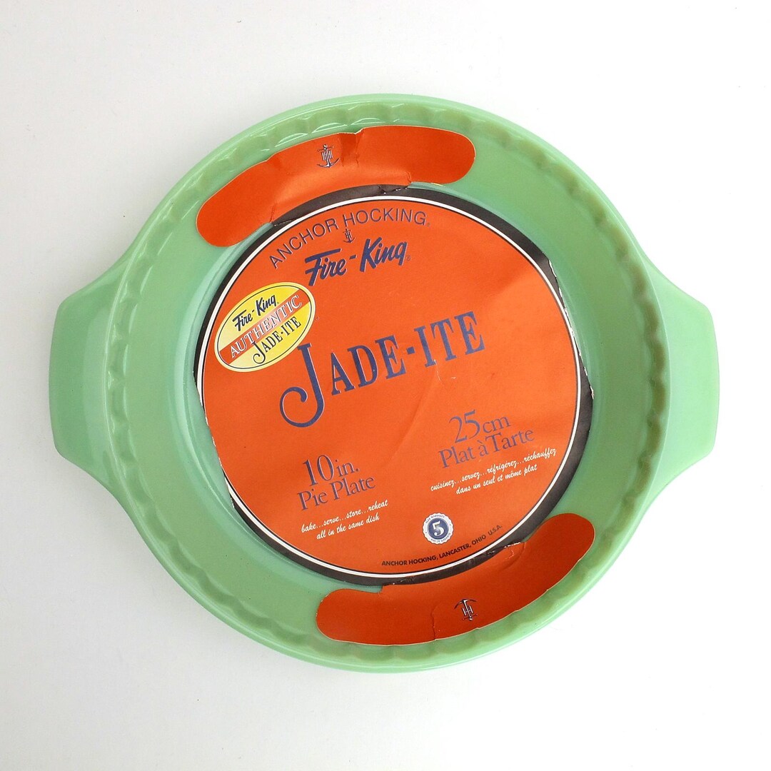 Fire King Jadeite 2000 by Anchor Hocking Glass 10 Pie Plate Original ...