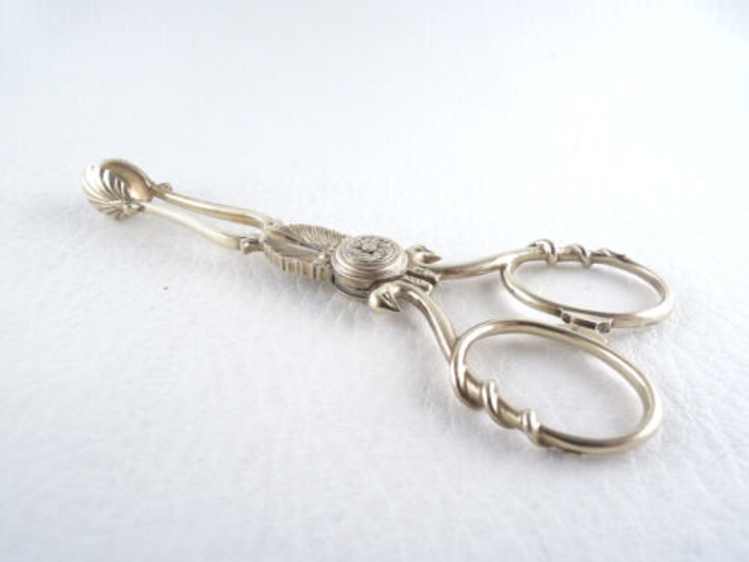 Vermeil Figural Bird Wing Form Sugar Nips Gold on Silver Tongs No Mono ...