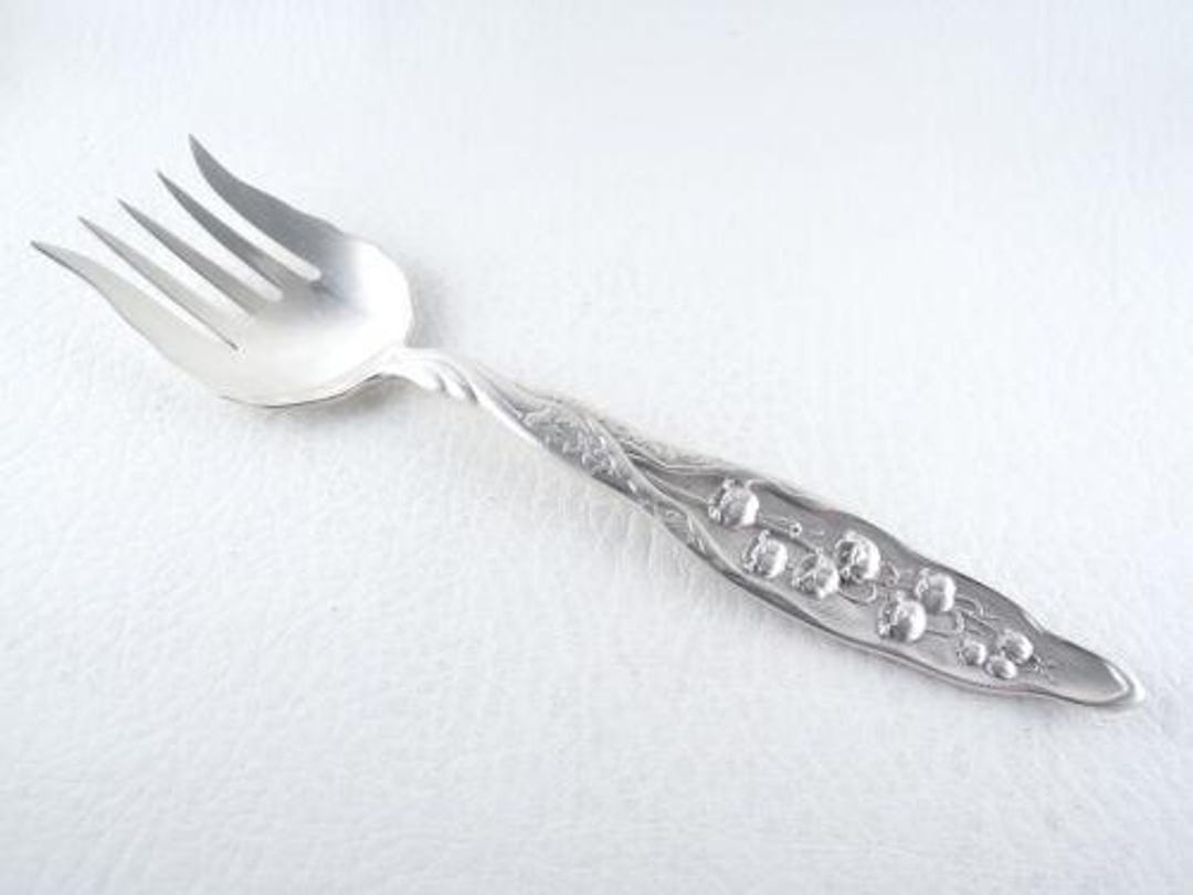 Lily of the Valley by Whiting Sterling Silver Large Sardine Fork Rare ...