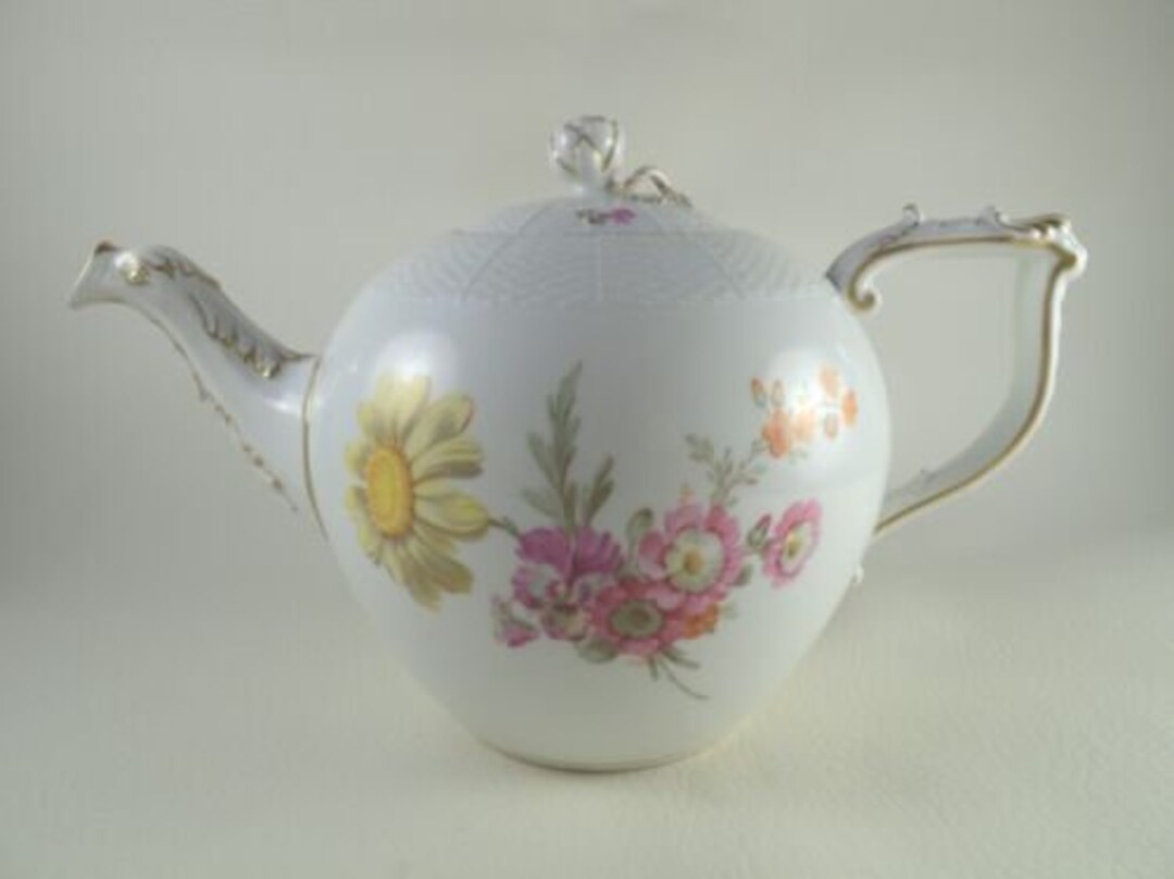 Antique Kpm Berlin Hand-painted Porcelain 19th C Floral Teapot Ww - Etsy