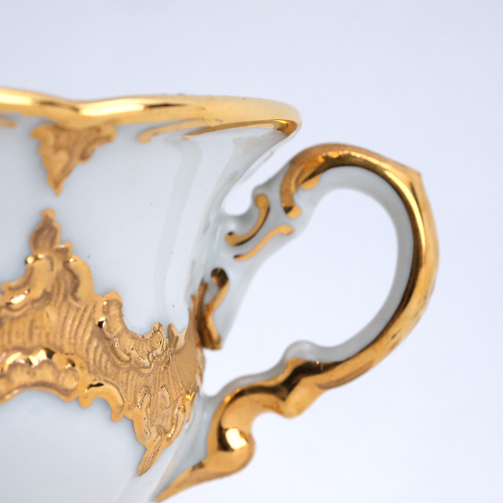 B Form by Meissen Mocha Cup & Saucer Demitasse Heavy Gold 2nd Demitasse ...
