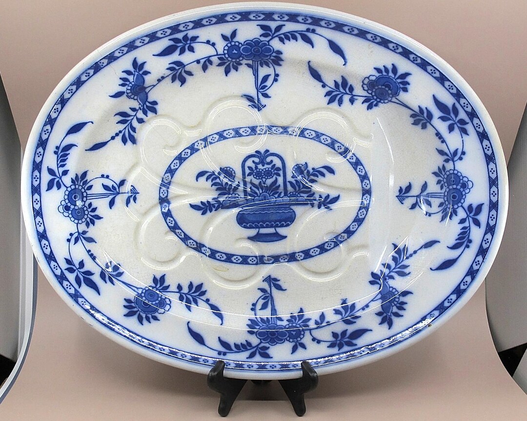 Delft Blue by Minton Ironstone 19 1/2 Large Meat Carving Platter With ...