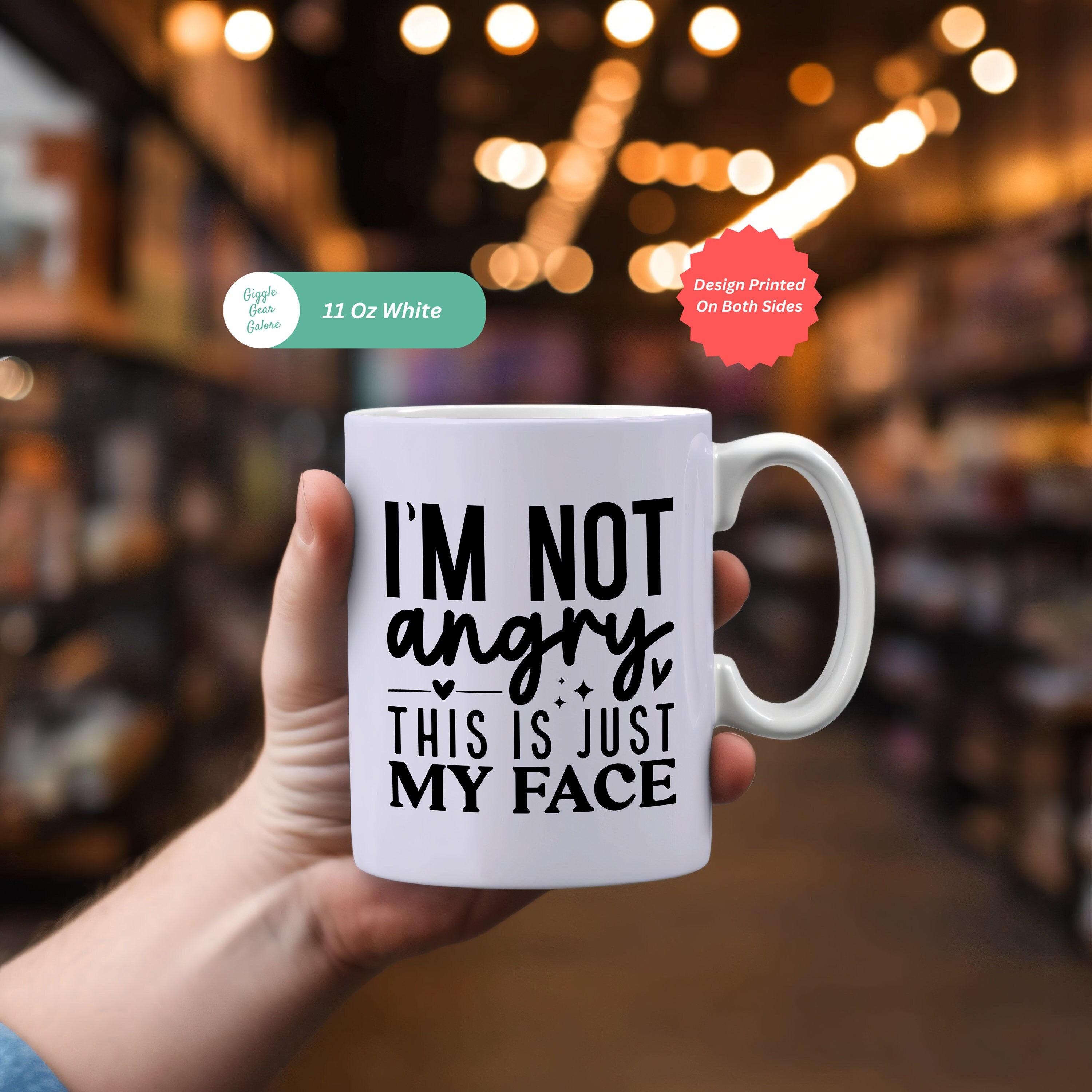 Im Not Angry, This is Just My Face, Funny Gift, Funny Mug, Funny Mugs ...