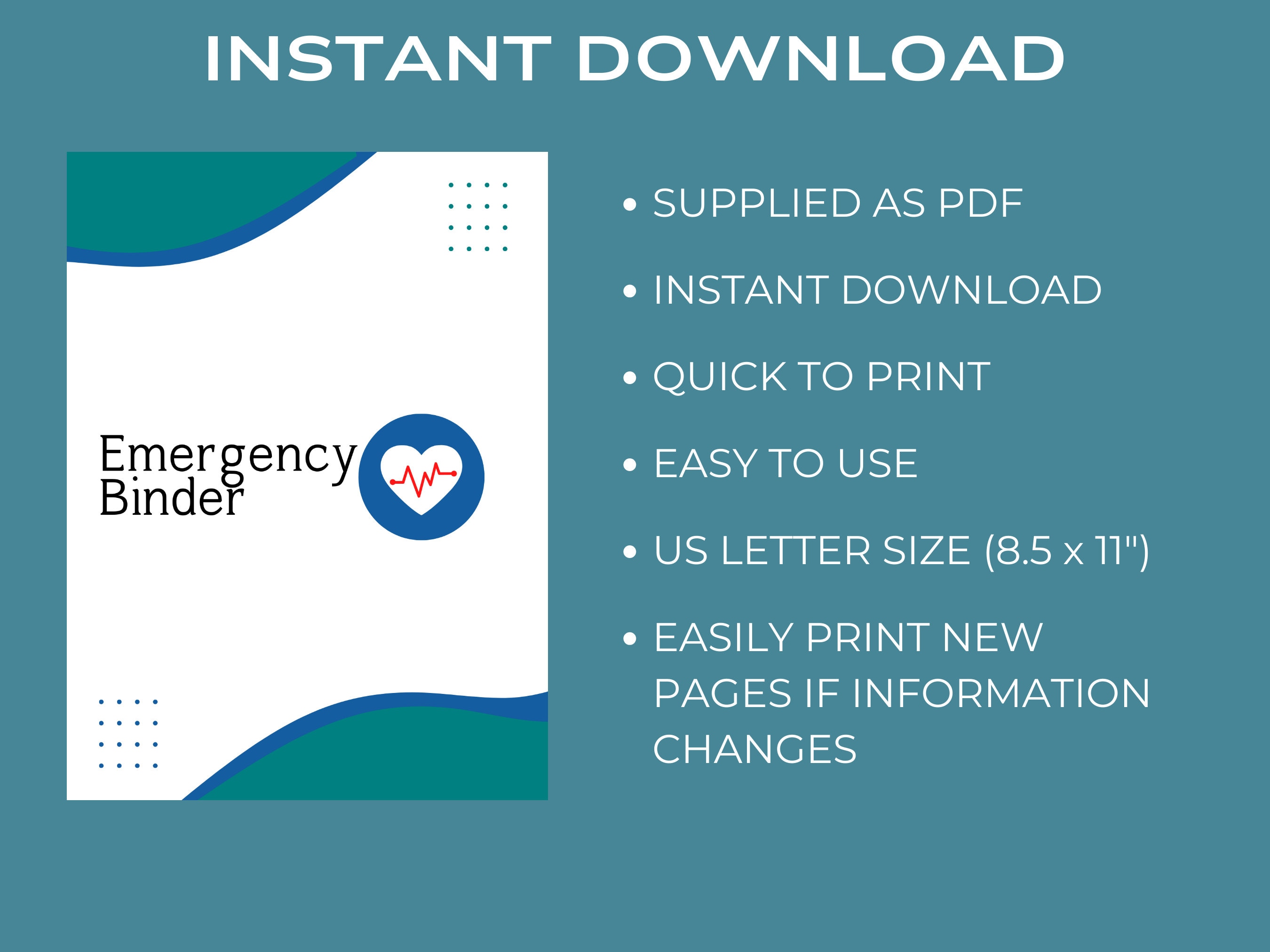 Emergency Binder Printable End of Life Planner Medical Binder Death ...