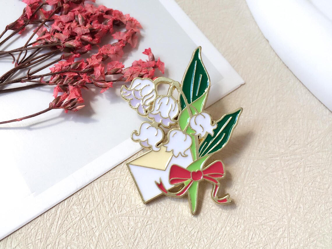 Sunflower, Iris, Lily of the Valley Enamel Pin Flowers Pin Badge Pin ...