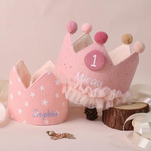 Personalized Baby Birthday Crown, Embroidered Birthday Hat for Toddler ...