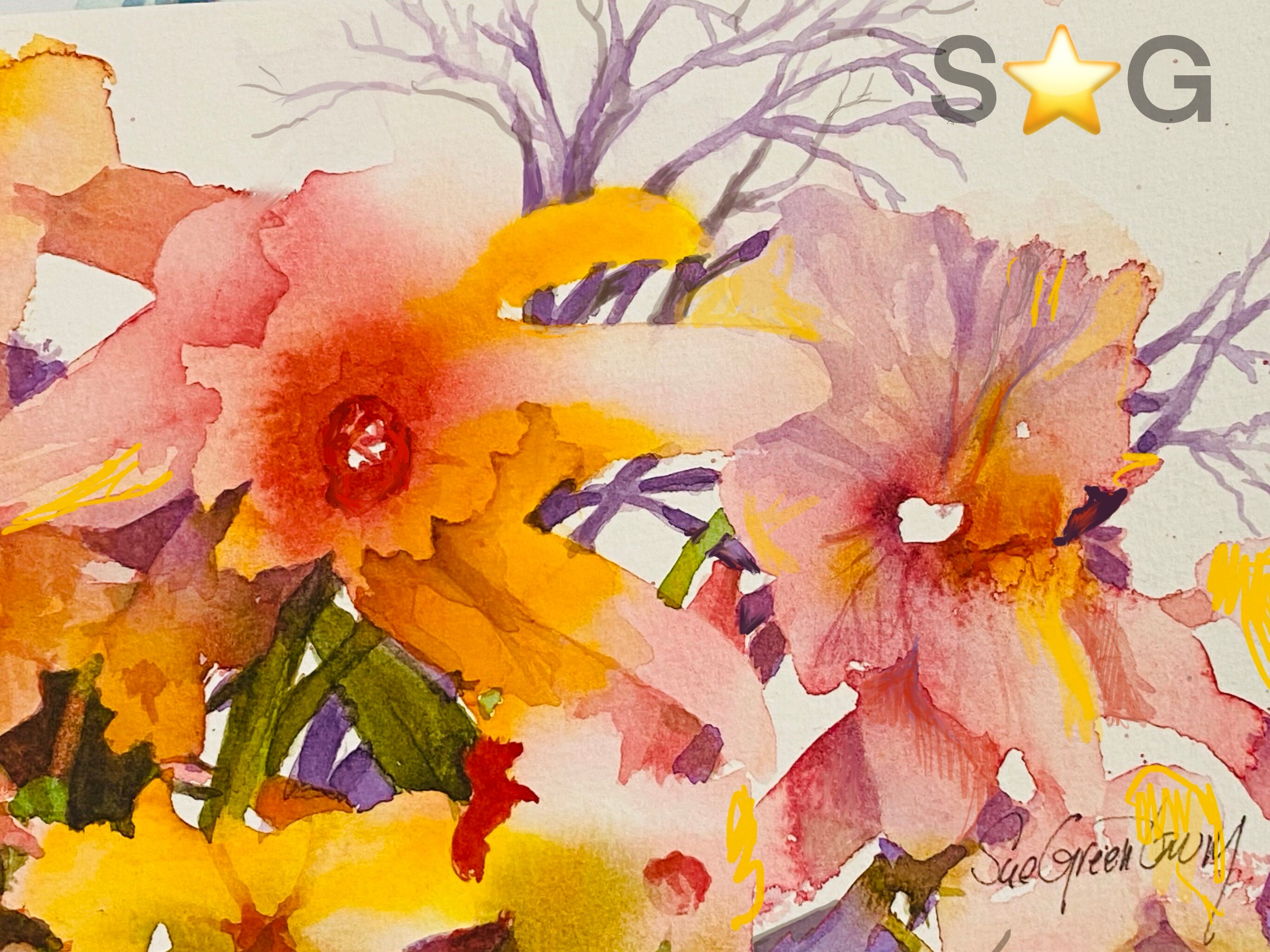 Watercolor Flowers Bright and Colorful - Prints and Posters - Etsy