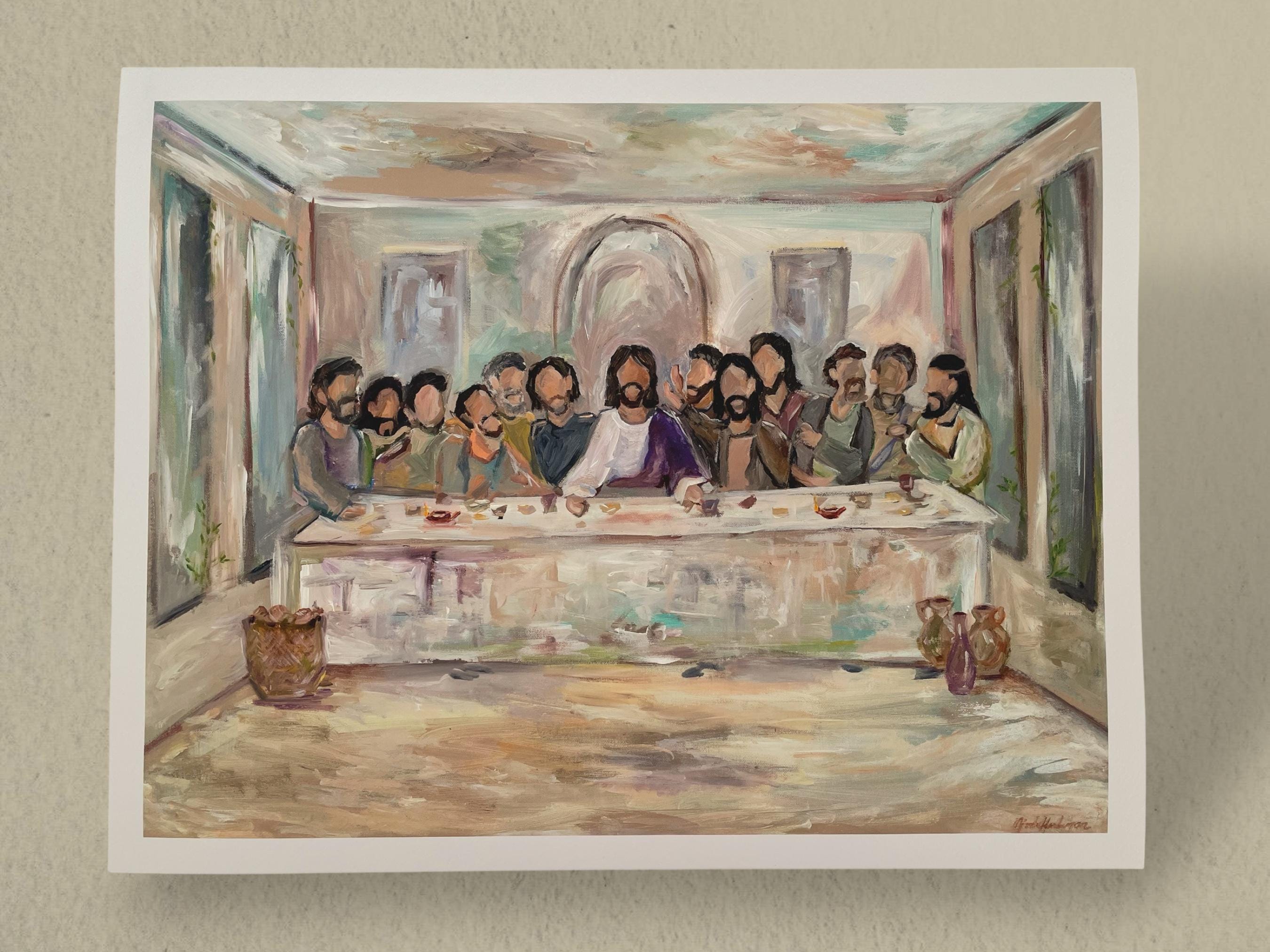 The Last Supper - Modern Christian Art Print - Unframed the Last Supper ...