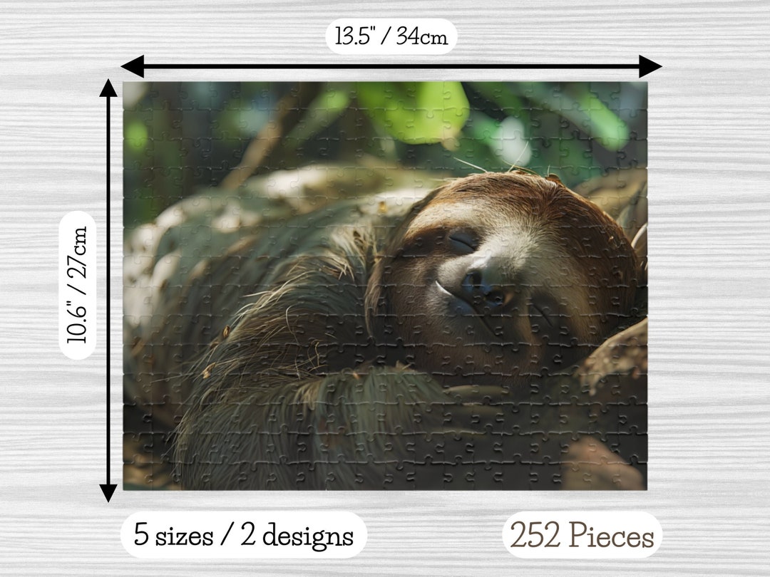 Sloth Jigsaw Puzzle Sloth Gift Animal Puzzle Landscape 110 252 520 1014 ...