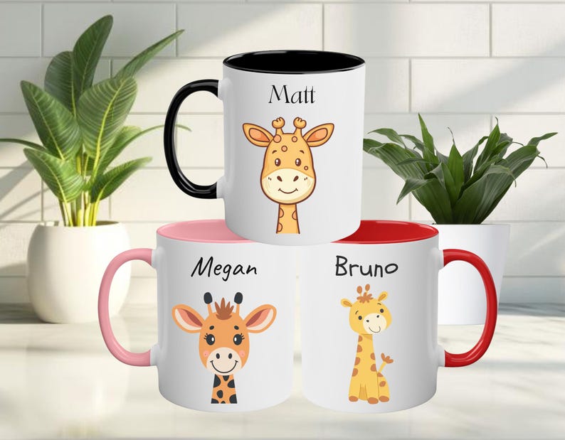 Personalized Giraffe Mug Giraffe Gift Custom Name Animal Coffee Cup ...