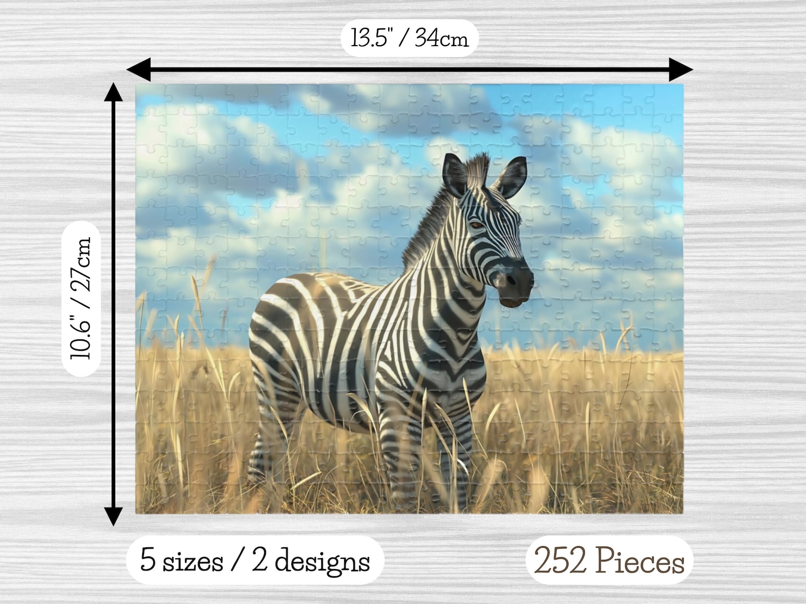Zebra Jigsaw Puzzle Zebra Gift Animal Puzzle Landscape 110 252 520 1014 ...