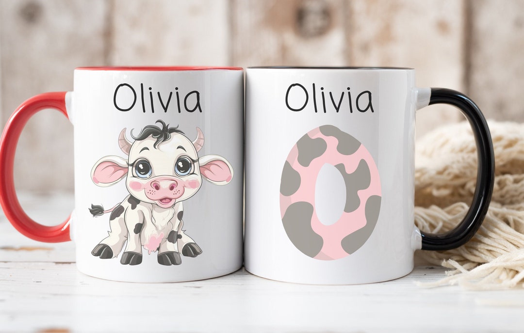 Personalized Cow Mug Cow Print Gift Custom Name Gift for Friend ...