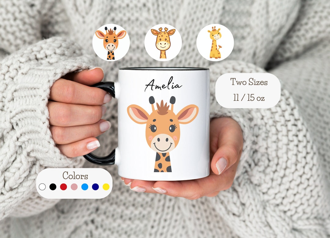 Personalized Giraffe Mug Giraffe Gift Custom Name Animal Coffee Cup ...