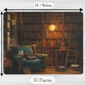 Library Cat Jigsaw Puzzle Animal Jigsaw Pet Puzzle 110 252 520 1014 ...