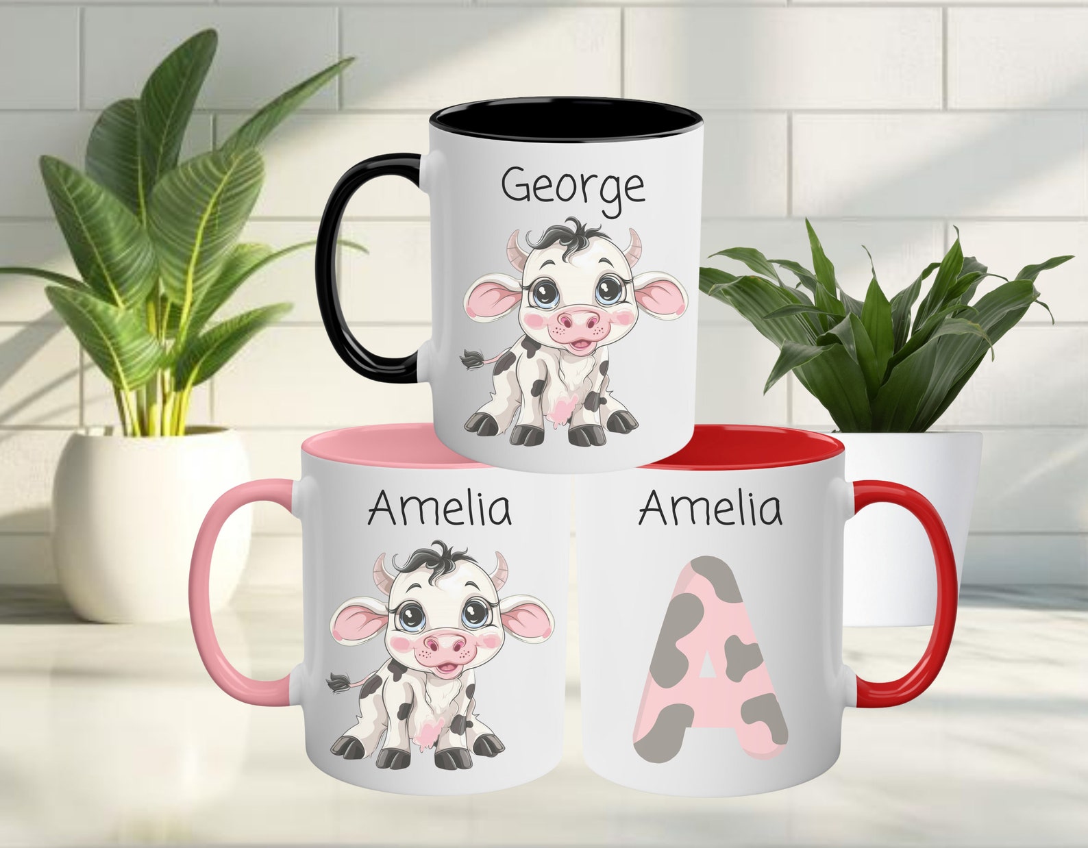 Personalized Cow Mug Cow Print Gift Custom Name Gift for Friend ...