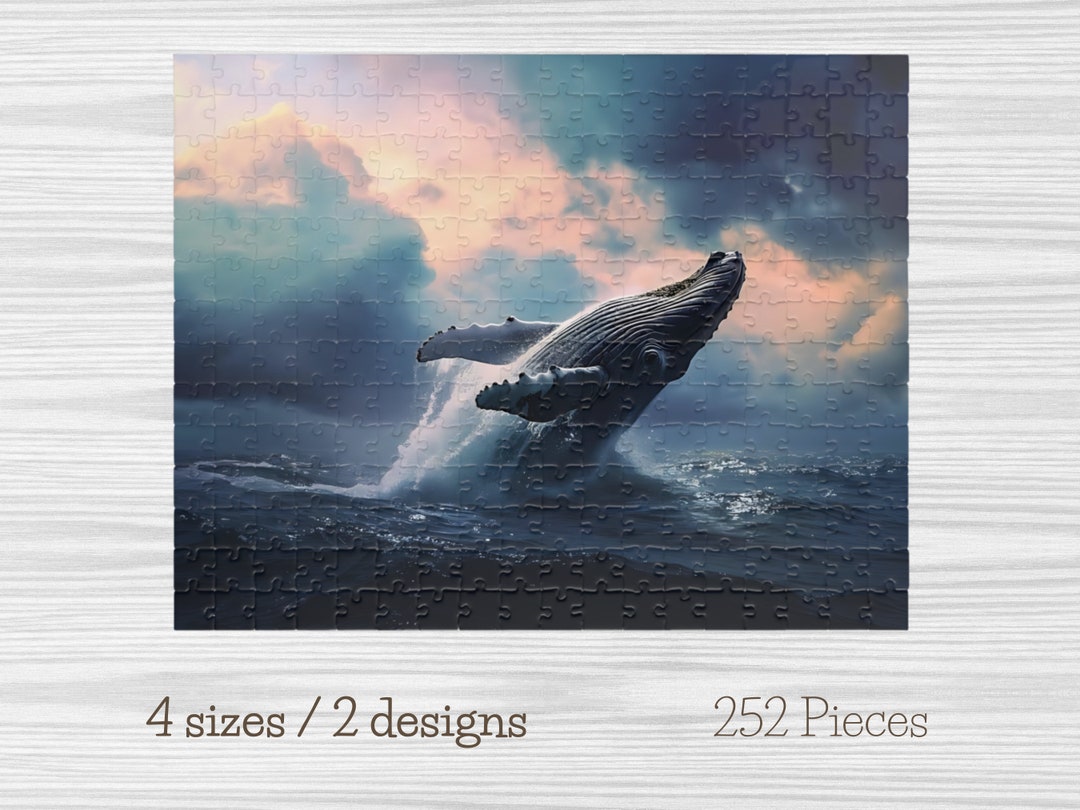 Whale Jigsaw Puzzle Whale Gift for Animal Lovers Multiple Sizes and ...