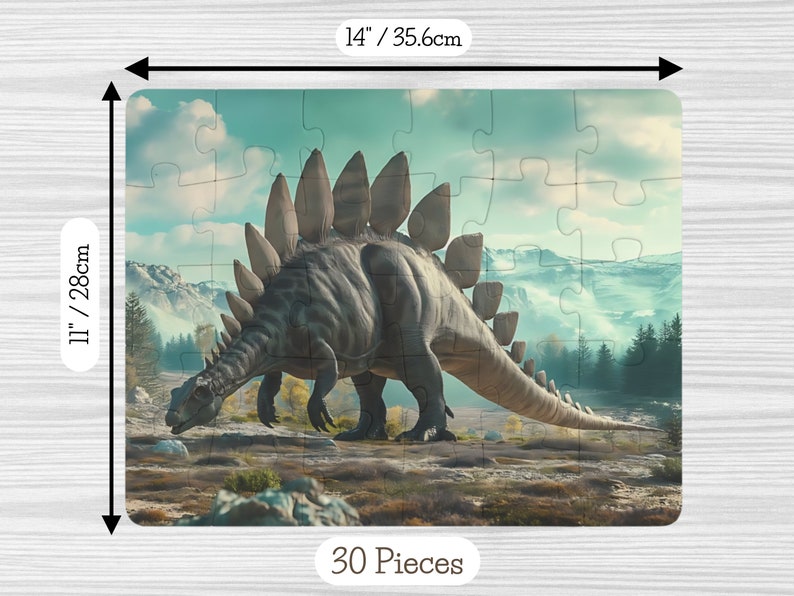 Stegosaurus Jigsaw Puzzle: Dinosaur Landscape Puzzle - Etsy