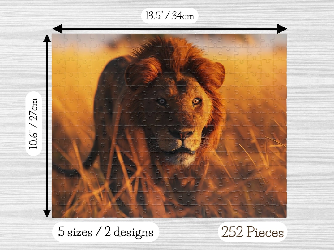 Lion Jigsaw Puzzle Lion Gift Animal Puzzle Landscape 110 252 520 1014 ...