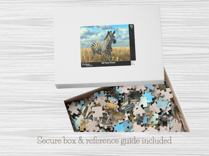 Zebra Jigsaw Puzzle Zebra Gift for Animal Lover Multiple Sizes Family ...