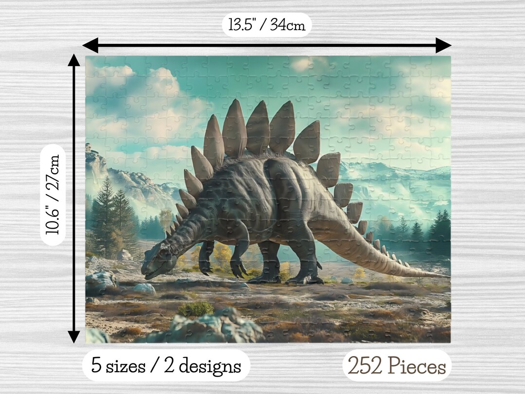 Stegosaurus Jigsaw Puzzle: Dinosaur Landscape Puzzle - Etsy