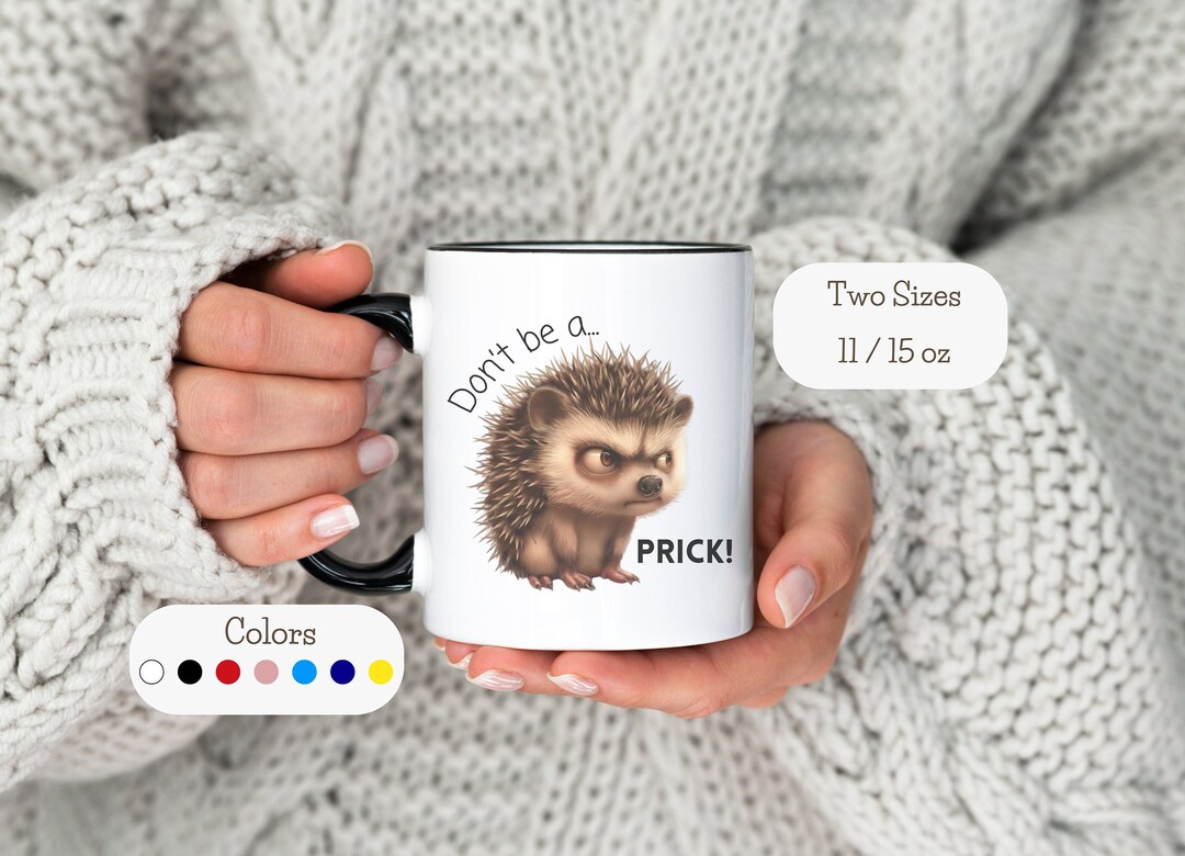 Profanity Hedgehog Mug Hedgehog Gift Cute Animal Pun Coffee Cup ...