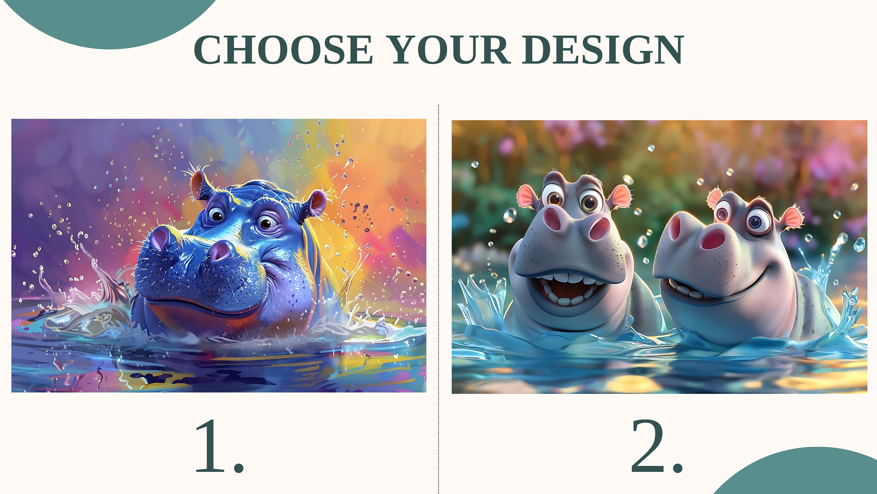 Cartoon Hippo Puzzle Animal Puzzle Landscape 110 252 520 1014 Pieces ...