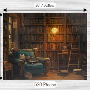 Library Cat Jigsaw Puzzle Animal Jigsaw Pet Puzzle 110 252 520 1014 ...