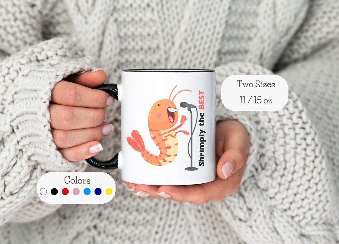 Shrimply the Best Mug Funny Shrimp Coffee Cup Cute Animal Mug Seafood ...