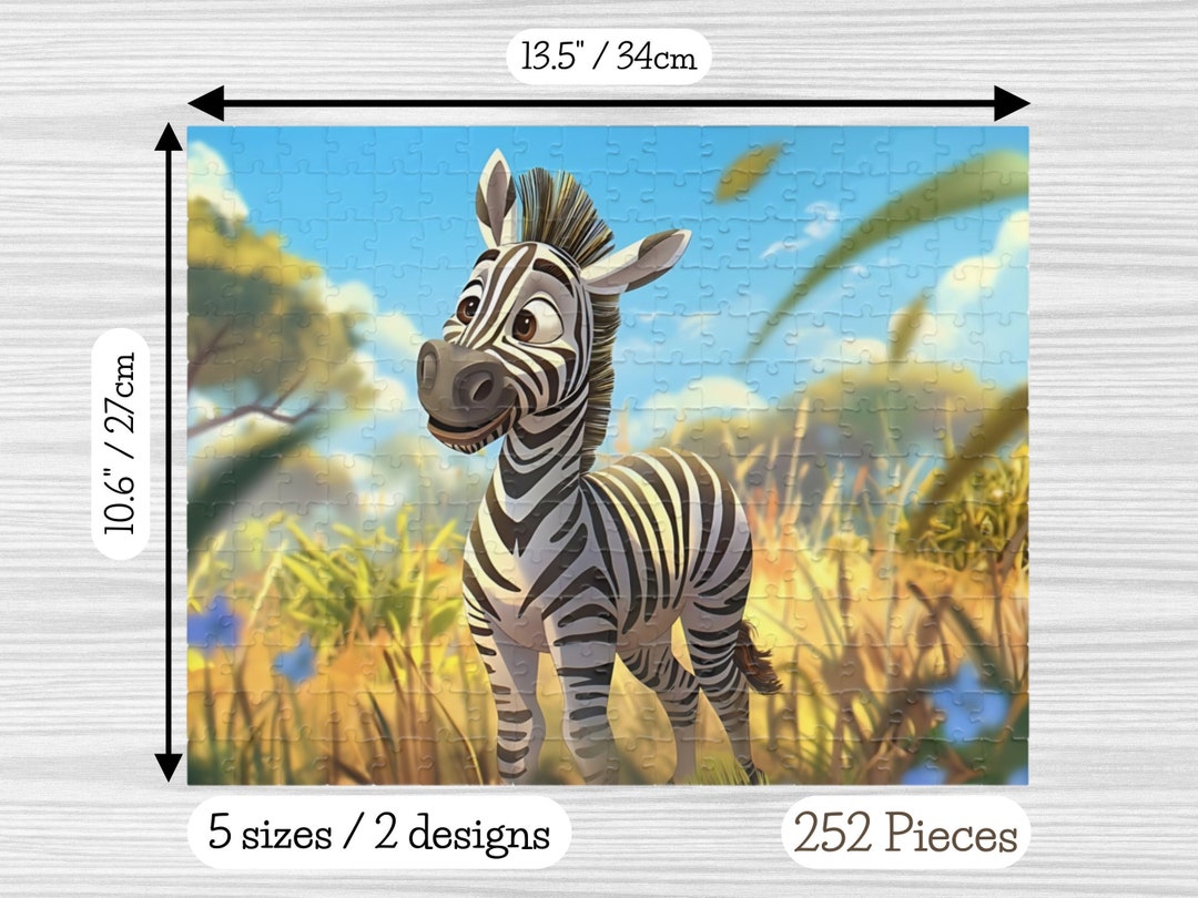 Cartoon Zebra Puzzle Animal Puzzle Landscape 110 252 520 1014 Pieces ...