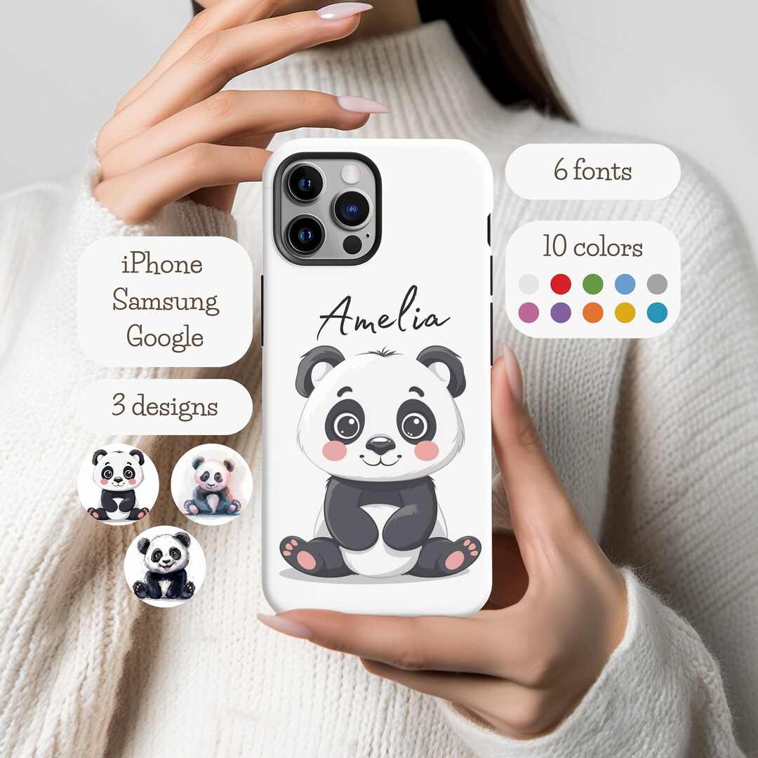 Personalized Panda Phone Case Panda Gift Custom Name Gift Animal Case ...
