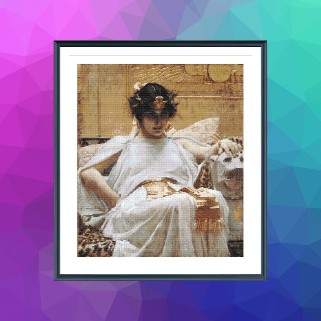 Cleopatra Cross Stitch Pattern: John William Waterhouse Inspired DIY ...
