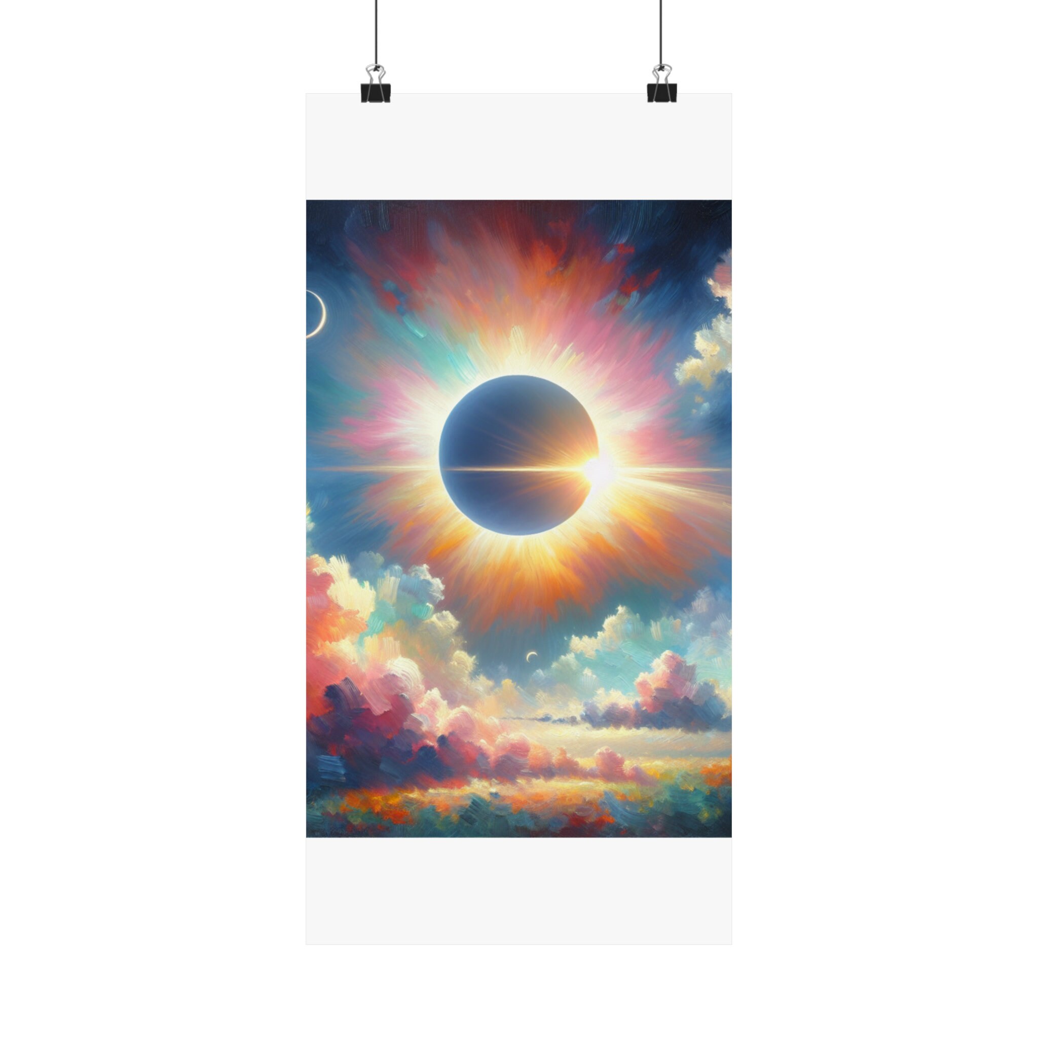 Solar Eclipse Wall Art Print in Pastel - Celestial Elegance for Your ...