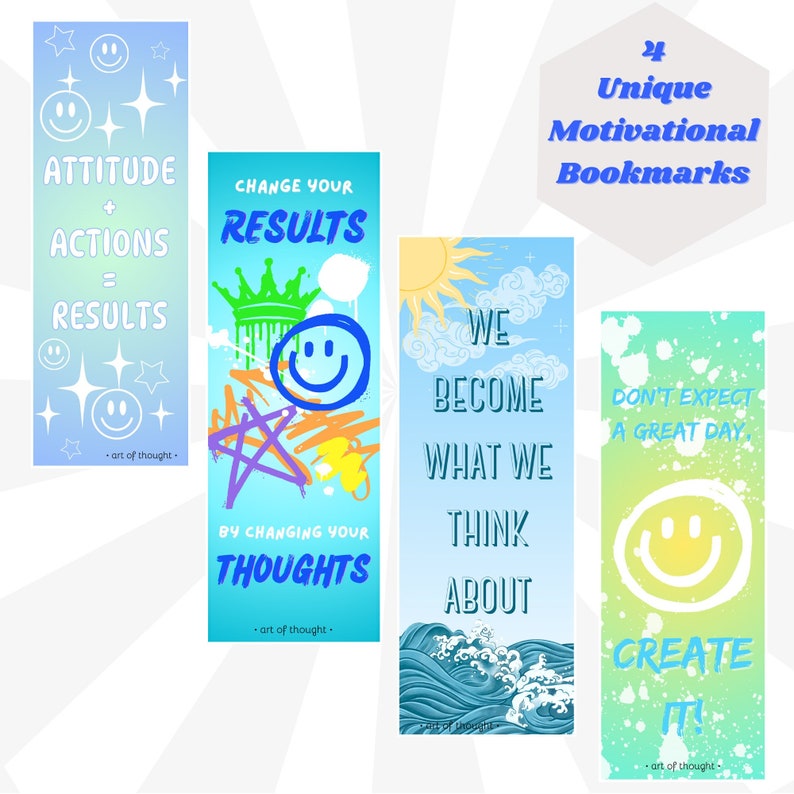 Printable Smiley Bookmarks, Positive Thinking, Mindset, Motivational ...