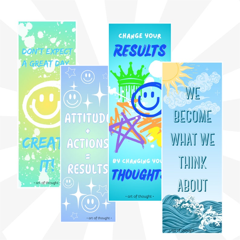 Printable Smiley Bookmarks, Positive Thinking, Mindset, Motivational ...