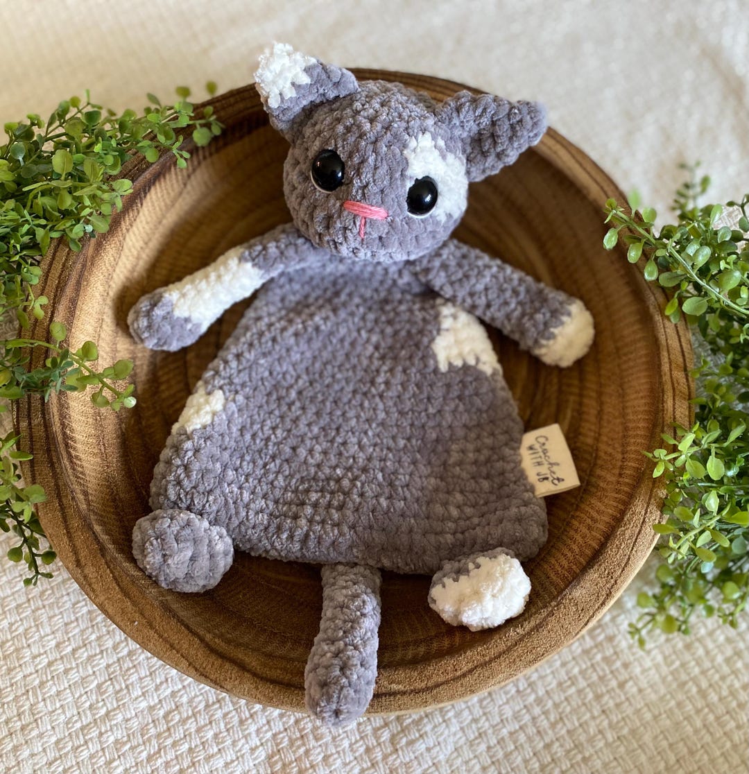 Crochet Cat Snuggler: Handmade Velvet Plush Lovey - Etsy