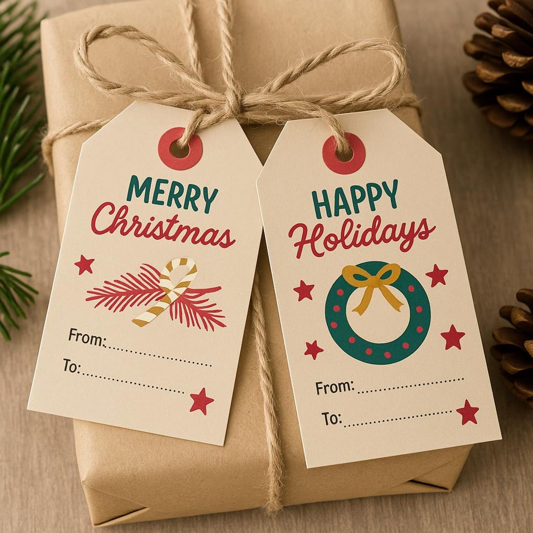Christmas Gift Tags Printable | Cute Holiday Tags | Instant Download ...