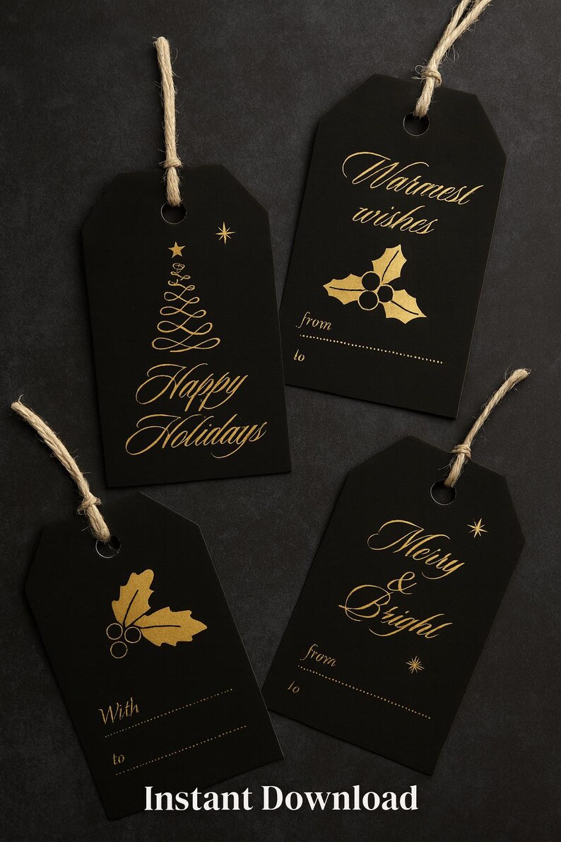 Christmas Gift Tags Printable | Cute Holiday Tags | Instant Download ...