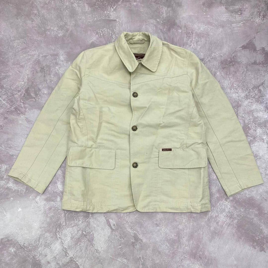 1980's American Vintage Marlboro Classic 3 Button Classic Coat Jacket With Collar Beige Color ...