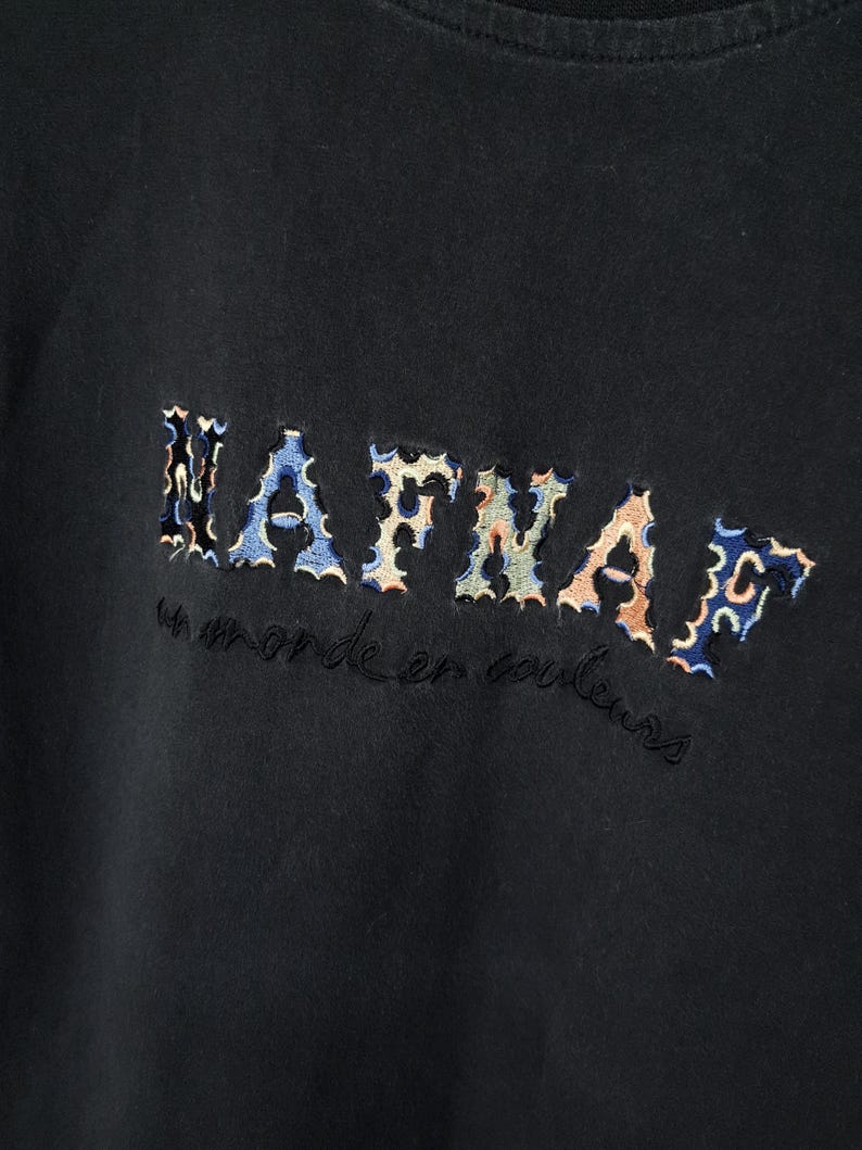 RARE 1990's Naf Naf Paris France Black Crewneck Vintage T Shirt With ...